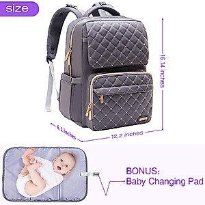 Bamomby Diaper Bag Backpack, Multi-Function Travel Backpack Bags,Registry Baby Shower Gifts (Gray)