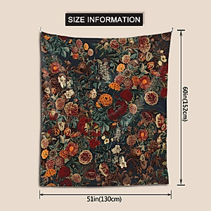 Ligekawa Midnight Garden Wall Tapestry with Floral Exotic Garden Night Tapestry Mystic Tapestry Wall Hanging for Bedroom Home Wall Décor 60 x 51 inch