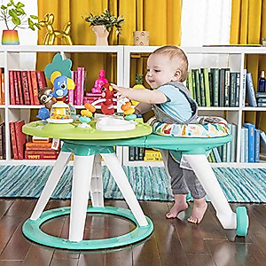 Bright Starts Around We Go 2-in-1 Walk-Around Baby Activity Center & Table, Tropic Cool, Ages 6 Months+