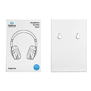 Geekria 100 Pairs Disposable Headphone Covers with Dispenser Box, Stretchable Sanitary Ear Pads Covers, Hygienic Ear Cushion Protector for Medium-Sized Earpiece (50 Pairs/Box, 2 Boxes)