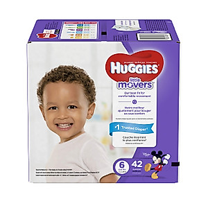 HUGGIES Little Movers Diapers, Size 6, 42 Count (Packaging May Vary)
