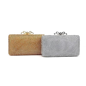 SEIJY Bow Metal Evening Bags with Diamonds Day Clutch Party Shoulder Chain Handbags Purse (Color : E, Size : 1)