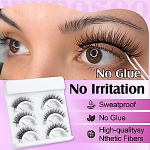 wiwoseo False Eyelashes Colorful Russian Strip Lashes Colored Faux Mink Lashes Natural Wispy Fluffy 18MM 3D Effect Color Fake Eyelashes for Festival 10 Pairs Pack