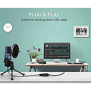 BlueRigger USB 2.0 Type A Male to A Female Active Extension/Repeater Cable - 32 Feet (10M)