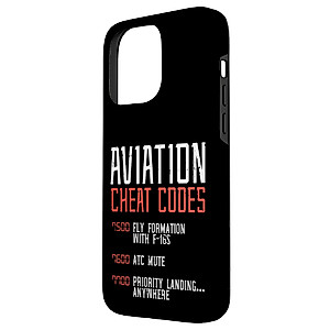 iPhone 15 Pro Max Aviation Cheat Codes Funny Airplane Humor Pilot ATC Gift Case
