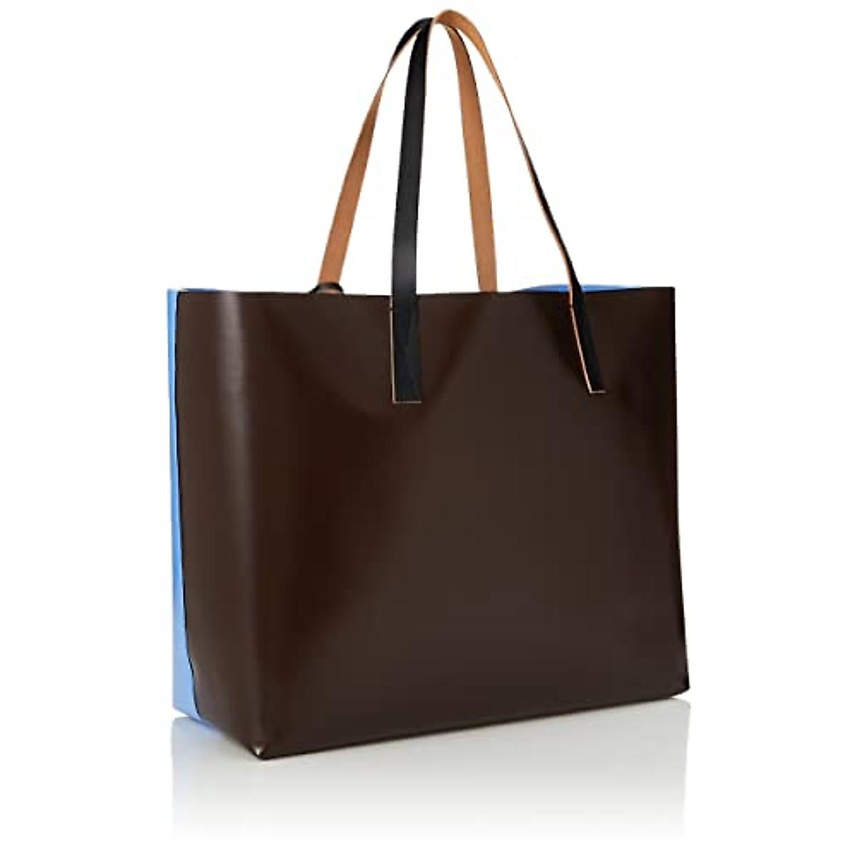 MARNI(マルニ) Tote Bag, Azure+Coffee+Black