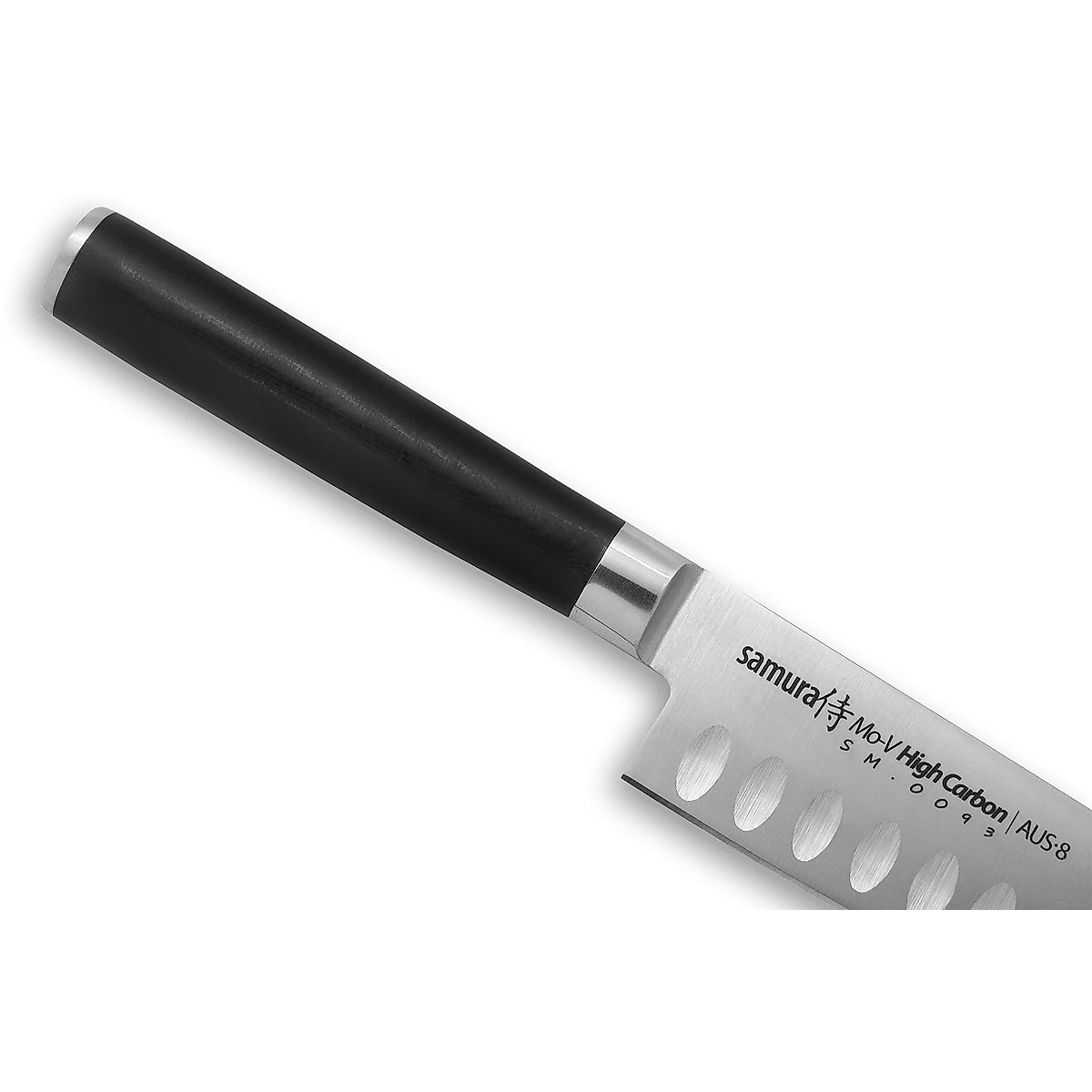 SAMURA MO-V Santoku Knife 5.4"/138 mm - High-Performance Japanese Stainless Steel, Razor-Sharp Edge, Ergonomic Handle