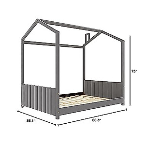 Merax Full Size Velvet House Bed Wood Bed