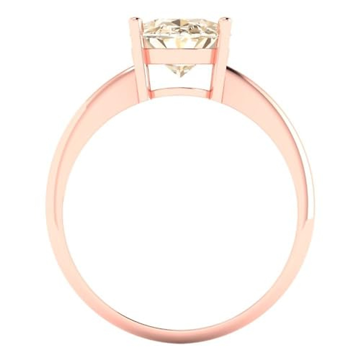 Clara Pucci 2.5ct Oval Cut Solitaire Natural Brown Morganite Engagement Wedding Bridal Promise Anniversary Ring 18K Rose Gold Size 3.5