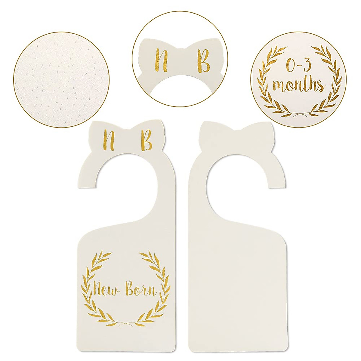 FresherAcc Baby Closet Dividers, 7 Packs Baby Clothes Organizers Nursery Decor, Unisex Boy Girl Wardrobe Size Age Organizer Dividers with Sizes Newborn to 18-24 Months (White One-7)