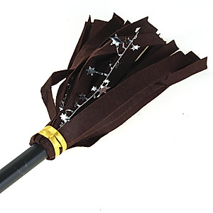 BinaryABC Halloween Witches Broom Plastic Broom,Halloween Masquerade Dress Up Costume Decoration Supplies(Brown)