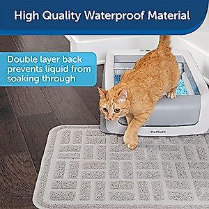 PetSafe Anti-Tracking Litter Mat - Traps Crystal and Clay Clumping Cat Litter - Durable Mesh Material - Easy to Clean Mat - Compatible with All Cat Litter Boxes - Medium Size