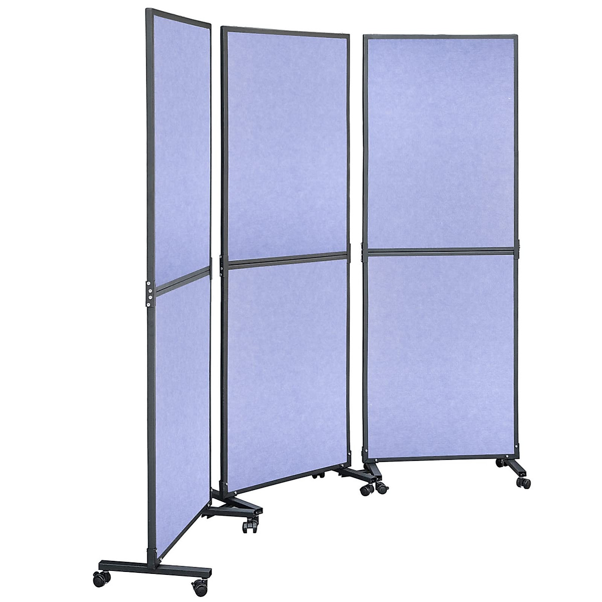 VEVOR Room Divider, 5.5 ft Room Dividers and Folding Privacy Screens, Partition Room Dividers 3 Panels, Portable Office Walls Dividers, Acoustic Room Divider (Steel Blue) for Office, Library, School