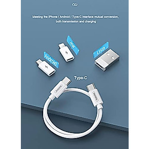 KTOL USB Cable Card,Multi-Function Portable USB Adapter Card Storage Set,60W Fast Charge,USB-C/USB-A/Micro-USB/Charging Cable Kit,Sim Card Tray Eject Pin,Hidden Bracke(excluding Micro SD Cards) Blue