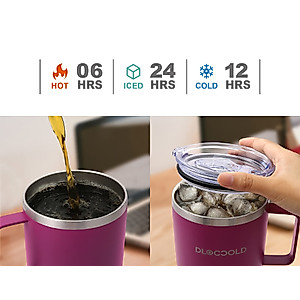 DLOCCOLD 30 oz Tumbler with Handle, Stainless Steel Insulated Travel Coffee Mug with Lid and Straw, Thermal Coffee Cup for Hot&Cold Drinks,Spill Proof,Cup Holder Friendly,Dishwasher Safe,BPA Free