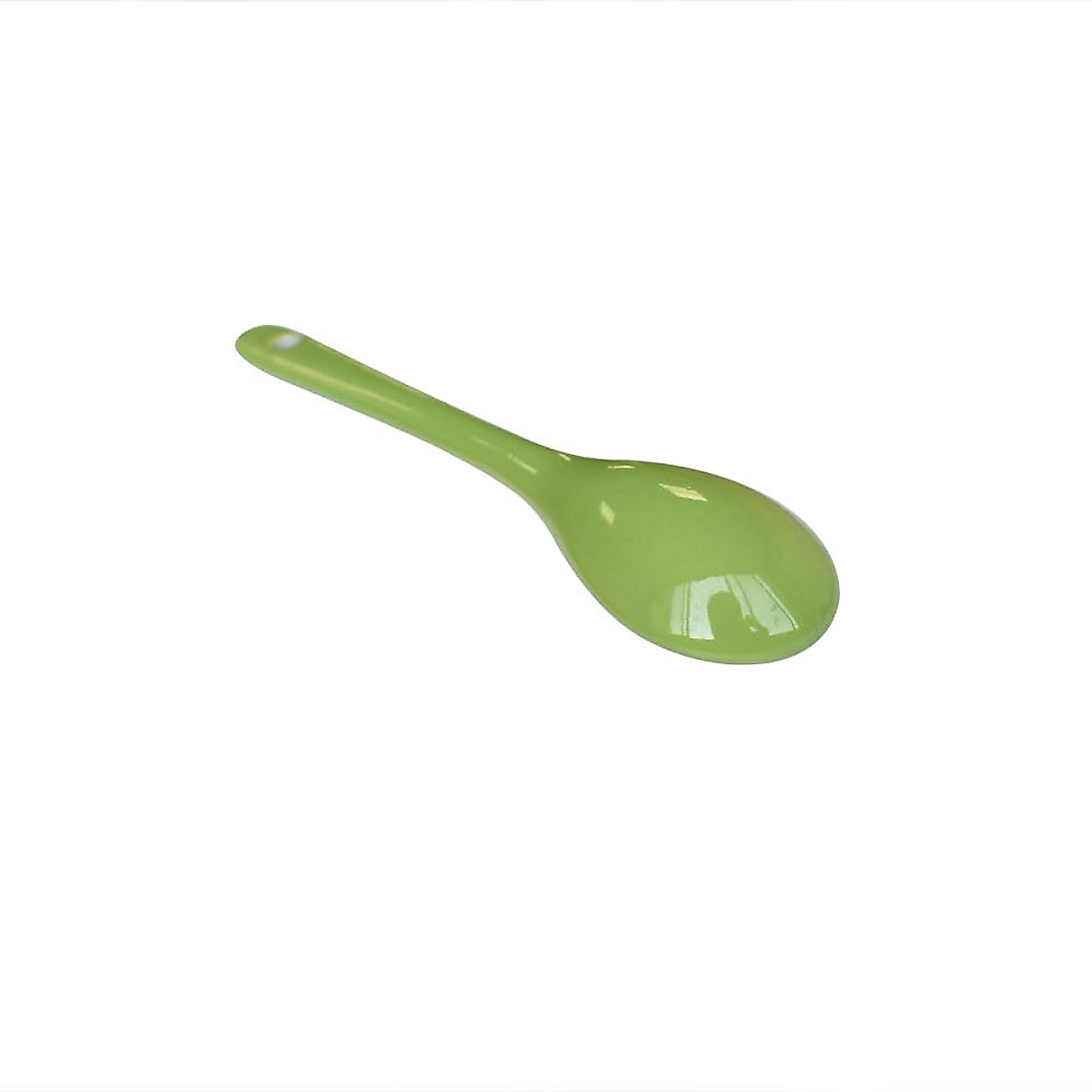 Xmomx 6 pcs Porcelain Egg Spoons Tea Spoon Ceramic Spoons 4.7 inch Coffee Dessert Yogurt Tea Milky Green