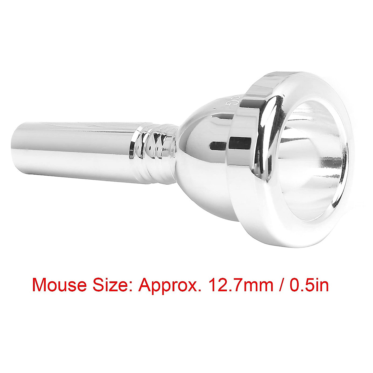 Trombone Mouthpiece, Brass Material 5G Trombone Mouthpiece Trumpet Mouthpiece for Tenor Trombones(Silver 12.7mm)