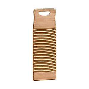 TOPBATHY Wood Washboard Practical Clothes Bamboo Washboard Anti-slip Laundry Cleaning Board Manual Clothes Washing Tool for Home School - 60cm