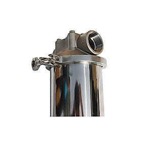 INTBUYING Heavy-Duty Filter Housing for 20"L cartridges 1.5"NPT inlet and outlet Corrosion-Resistant Stainless Steel Water Filter Housing with Bracket and a Drain Valve