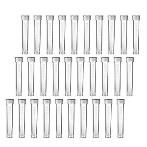 Eowpower 30 Pieces 10 ml Lab Plastic Graduated Sample Vial Storage Bottles Tube Tubes with Seal Cap Container
