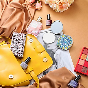 Jetec 6 Pcs Sublimation Blanks Compact Mirror Bulk Transfer Folding Pocket Makeup Double Sided Handheld Mirror Round Square Sublimation for Purse Travel