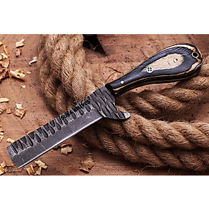 SUSA KNIVES Custom Handmade 1095 steel Bull cutter knife, cowboy knives with pancake leather sheath