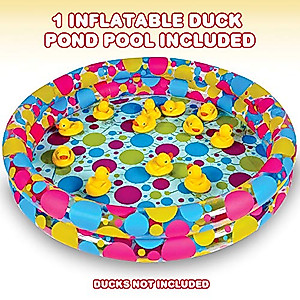 ArtCreativity Duck Pond Pool Inflate, 3ft x 6 Inch Inflatable Pool for Carnival Games, Ducks Memory Matching Games, and Outdoor Water Activities, Durable Carnival Party Supplies (Ducks not Included)