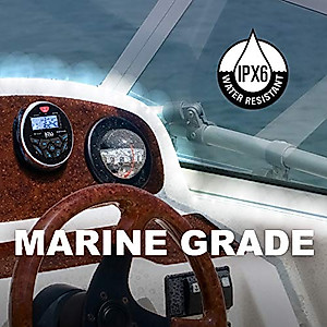BOSS Audio Systems MGR350B Marine Gauge Receiver - Bluetooth, Digital Media MP3 Player, no CD Player, USB Port, AM FM Radio, Weatherproof, black, small/medium