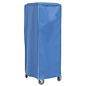 Coverall Worcester Blue Vinyl Heavy-Duty Freezer Pan Rack Cover - 28"L x 23"W x 64"H