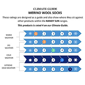 RANDY SUN Waterproof Breathable Merino Wool Lined Socks, Unisex All Climate Outdoor Sport Cushioned Socks for Hiking Trekking Camping Black XS 1 Pair