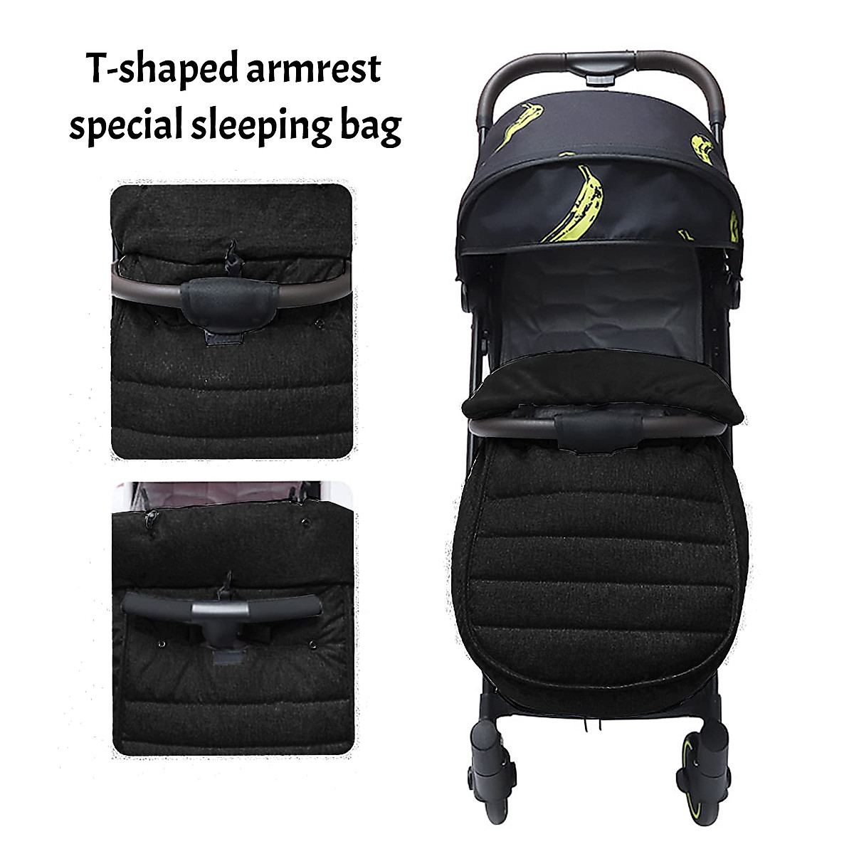 Beisto Baby Stroller Sleeping Bag Warm Foot Cover Bunting Bag to Protect Baby from Cold and Winter Weather in Car Seats and Strollers,Black,One Size