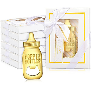 16 Pieces Bottle Opener Baby Shower Favor for Guest Rose Gold Feeding Bottle Opener Wedding Favor Baby Shower to Guest Party Favor Decoration Supplies (White Box)