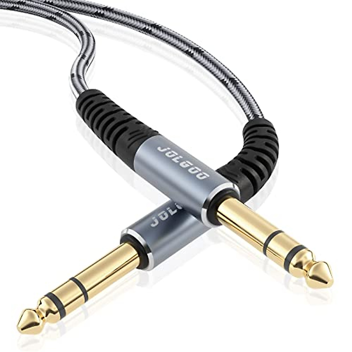 JOLGOO 1/4 TRS Audio Cable, 1/4" 6.35mm TRS to 1/4" 6.35mm TRS Balanced Interconnect Cable, 3.3 Feet