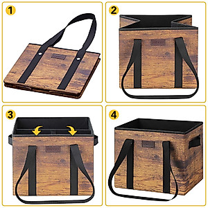 DSDCDJ Sturdy Reusable Grocery Bags, Standing Heavy Duty Reusable Shopping Bags with Hard Bottom, Foldable Grocery Bags with Double Handles