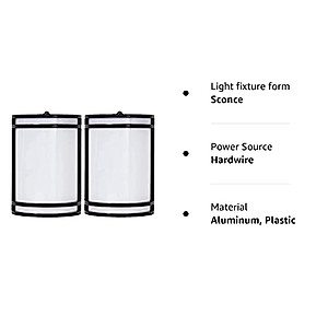 CLOUDY BAY Dusk to Dawn LED Outdoor Wall Sconce,3000K /4000K /5000K Adjustable,15W Porch Light,Oil Rubbed Bronze,2 Pack