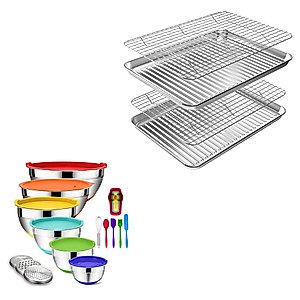 Jelly Roll Sheet Pan Set + Mixing Bowls Set Multicolor