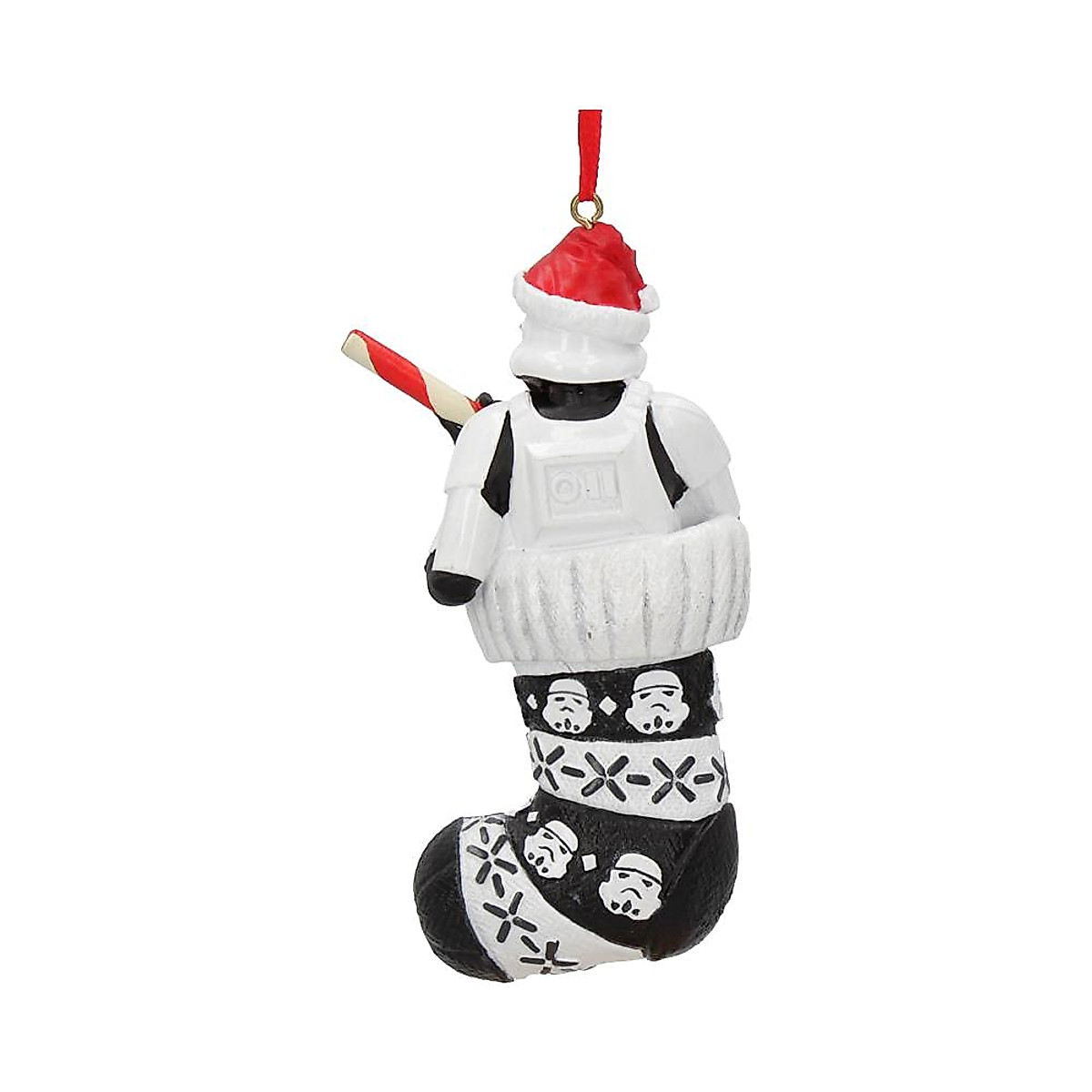 Nemesis Now B5779U1 Stormtrooper in Stocking Hanging Ornament, White, Christmas, 11.5cm