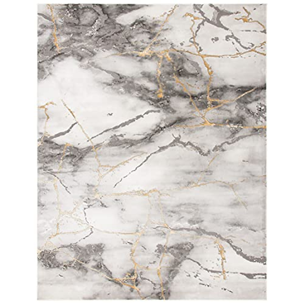 SAFAVIEH Craft Collection 8' x 10' Grey / Gold CFT877F Modern Abstract Non-Shedding Living Room Bedroom Dining Home Office Area Rug