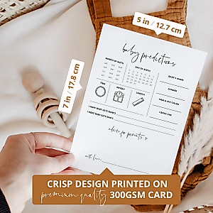 Baby Predictions & Advice Cards for Baby Shower Games Activity, Wishes for Baby, Advice for New Parents to Be – 30 Double-Sided Thick Cards – Minimalist