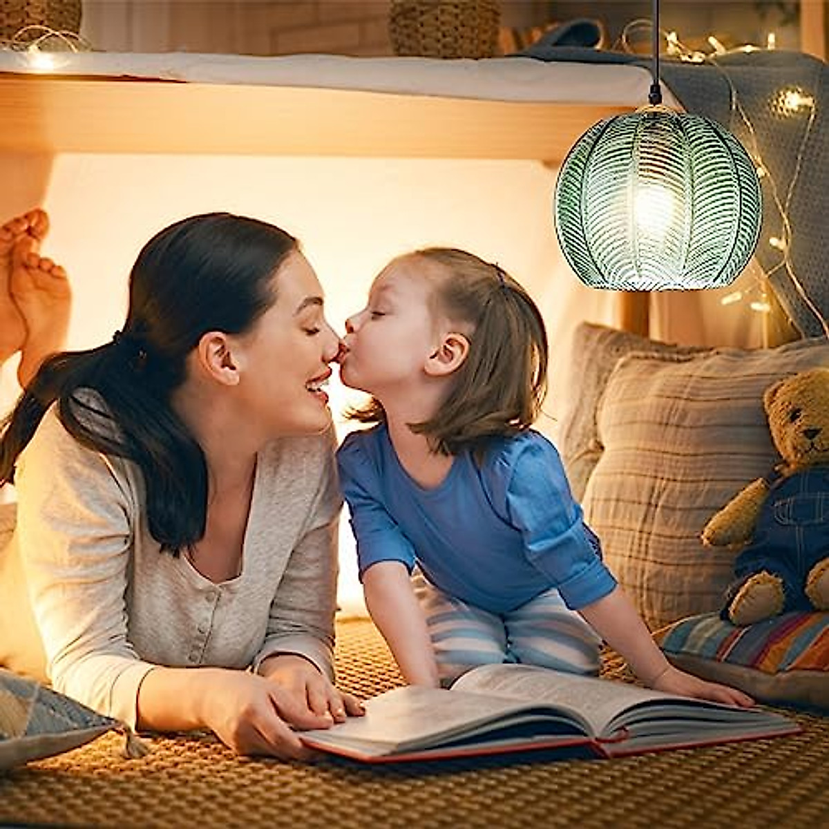 HDXZTQ Modern Pendant Light Kitchen Island 9.8in Glass Pendant Light Kitchen Pendant Lights Single Pendant Lights Pumpkin Design Small Pendant Light Adjustable， Green Pendant Light Fixture