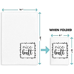 Peaces of Joy Nice Butt Funny Hand Towel with Sayings for Bathroom, Rustic Cute Dish Kitchen Fingertip Towels for Home, Decorative Farmhouse Bath Sign Housewarming Gifts