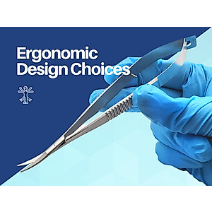 Castroviejo Scissors 5.5" CURVED stitch cutting embroidery spring action extra sharp ARTMAN brand BY WISE LINKERS USA