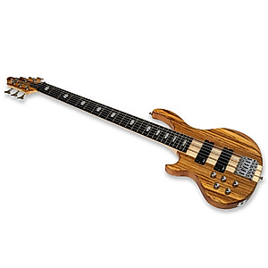 Left-handed 6 String Electric Bass Guitar Millettia Laurentii+Okoume body maple neck