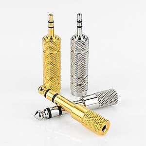 eBoot 4 Pieces Headphone Adapter 6.35 mm (1/4 Inch) Male to 3.5 mm Female and Audio Stereo Plug 3.5 mm Male to 6.35 mm (1/4 Inch) Female