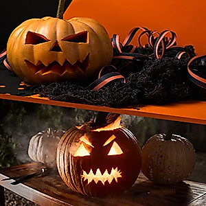 YUET 21PCS Halloween Pumpkin Carving Kit, Professional Sculpting Tools Carving Set, Heavy Duty Stainless Steel, w/Stickers Carrying Bag, for Halloween Decorations Jack-O-Lanterns LED Pumpkin Light