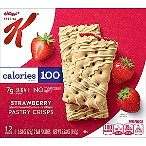 Special K Pastry Crisps, Breakfast Bars, 100 Calorie Snacks, Strawberry (8 Boxes, 96 Crisps)