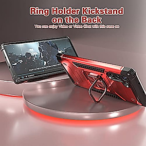 IDYStar Galaxy Note 10 Case for Women Girls, Hybrid Drop Test Cover with Card Mount Kickstand Slim Fit Protective Phone Case for Galaxy Note 10, Red