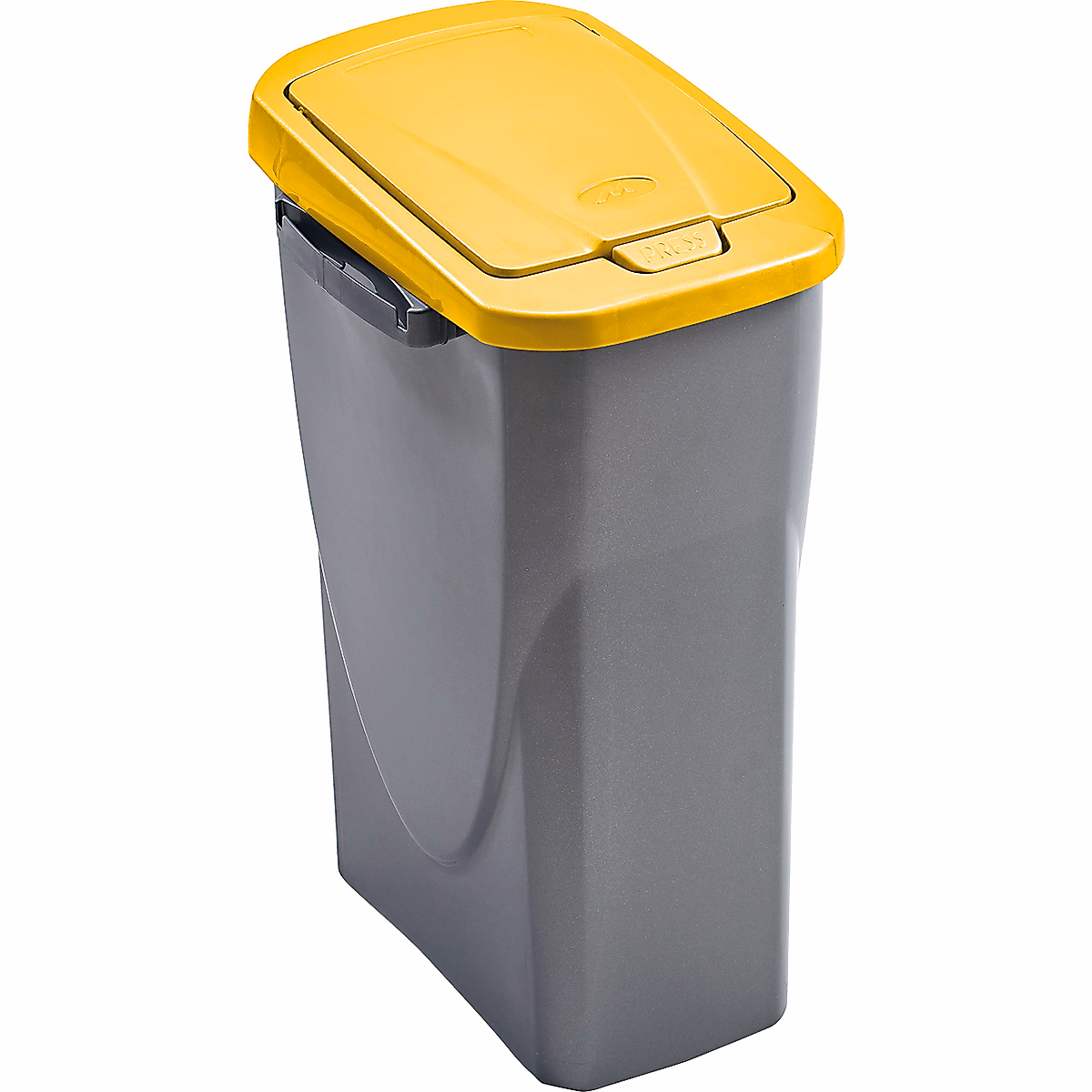 Mondex pls8081-19 25 Litre Plastic Roll Top Bin Waste Bin Metal Grey with Lid 36 x 21.5 x 51 cm, Plastic, Gray, (25 L) EU