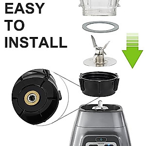 Blender Replacement Parts Compatible with Oster Blender Ice Blades ABS Plastics Base Stainless Steel Ice Blade and 2 Rubber O Ring Seal Gasket, Compatible with Oster Osterizer Blender Accessories