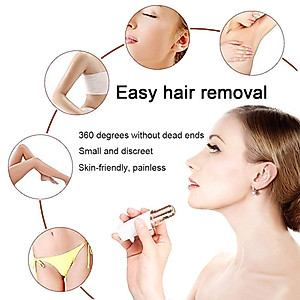 PcleasureCD Facial Hair Remover Replacement Heads,Fit all Hair Remover for Women,Painless Facial Hair Remover Blade with Cleaning Brush,Perfect Touch and Smooth Finishing,18K Gold-Plated